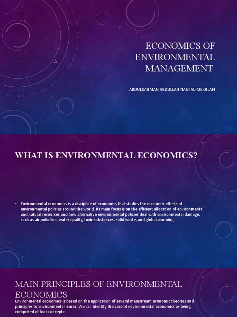 Understanding the Economics of Environmental Management: A ...