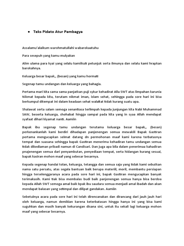 Teks Pidato Bhs Indo | PDF