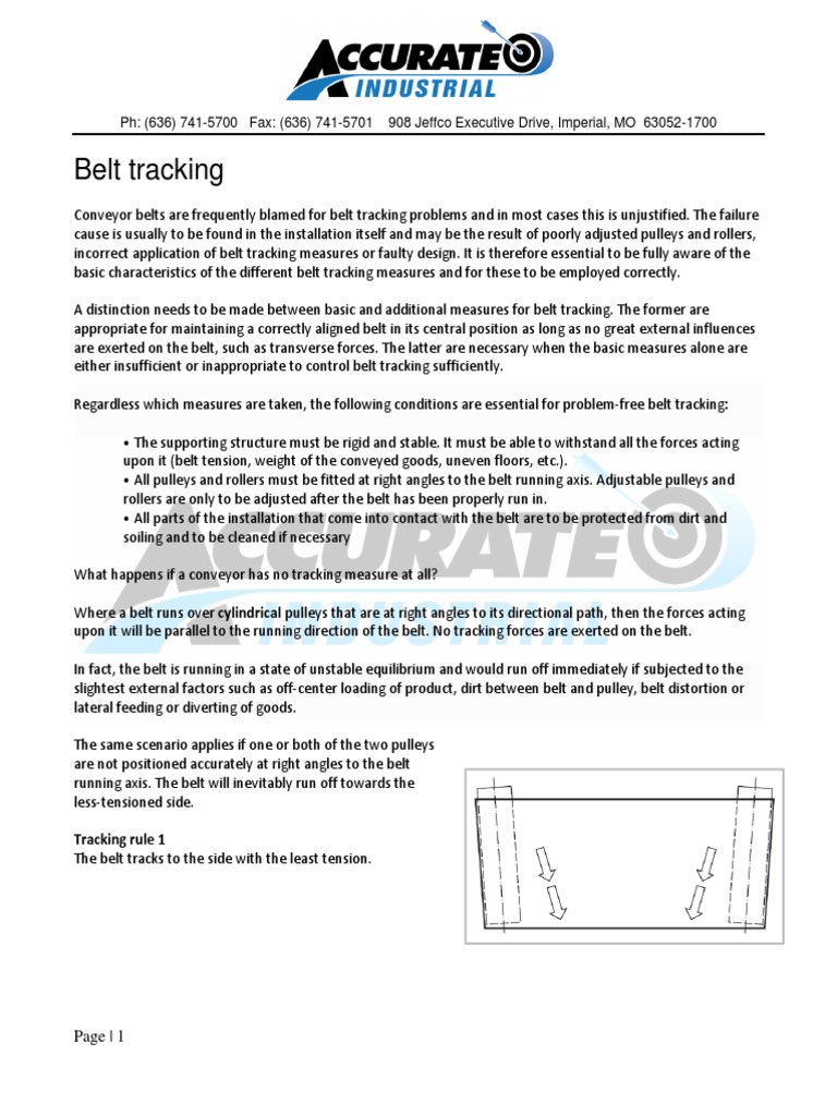 Belt Tracking Guide | PDF | Belt (Mechanical) | Force