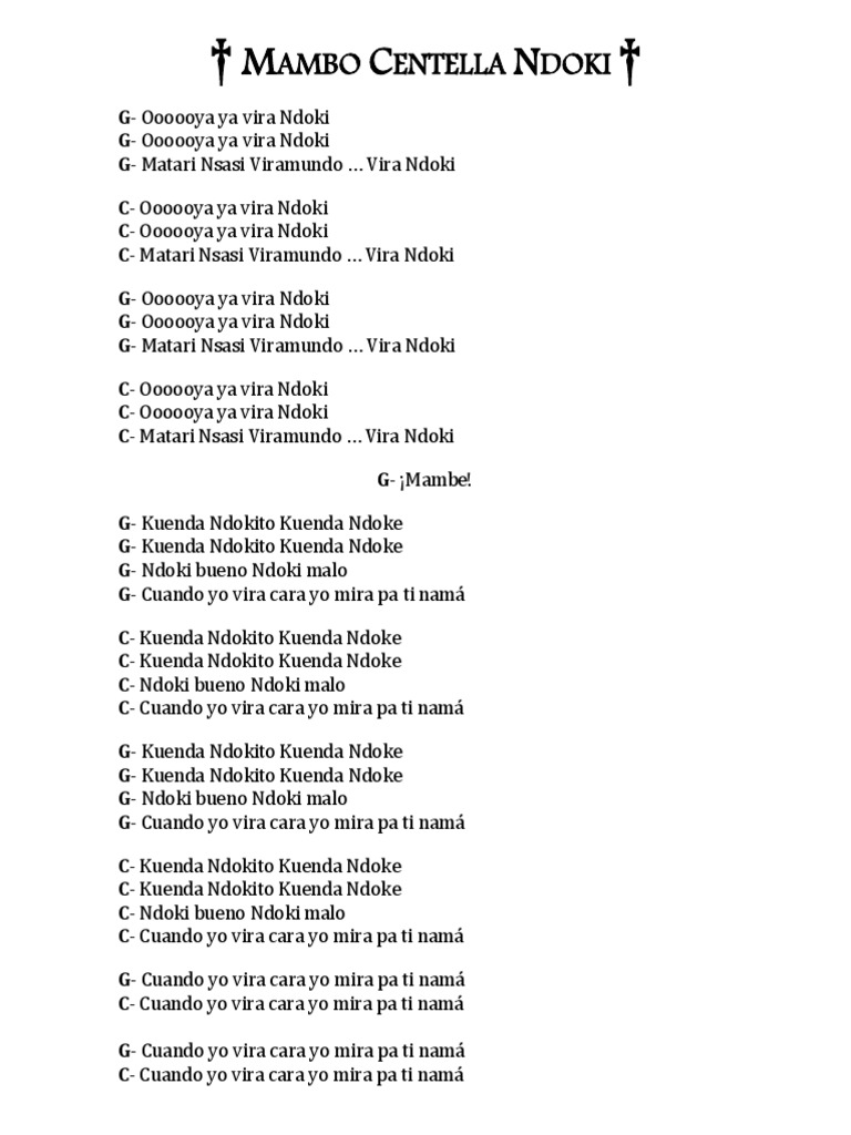 Mambo Centella Ndoki | PDF