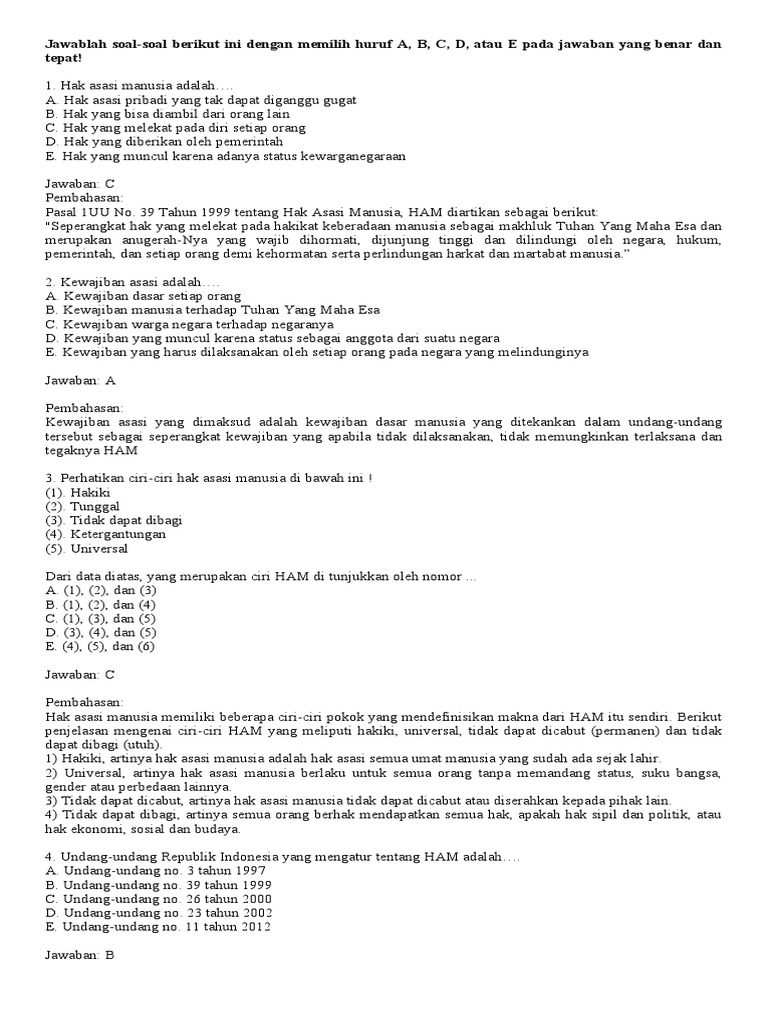 Jawablah Soal PKN Kls Xi 2021 | PDF