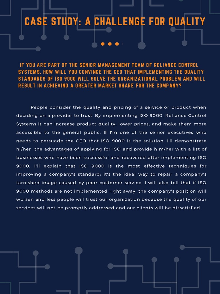Case Study A Challenge For Quality | PDF | Business