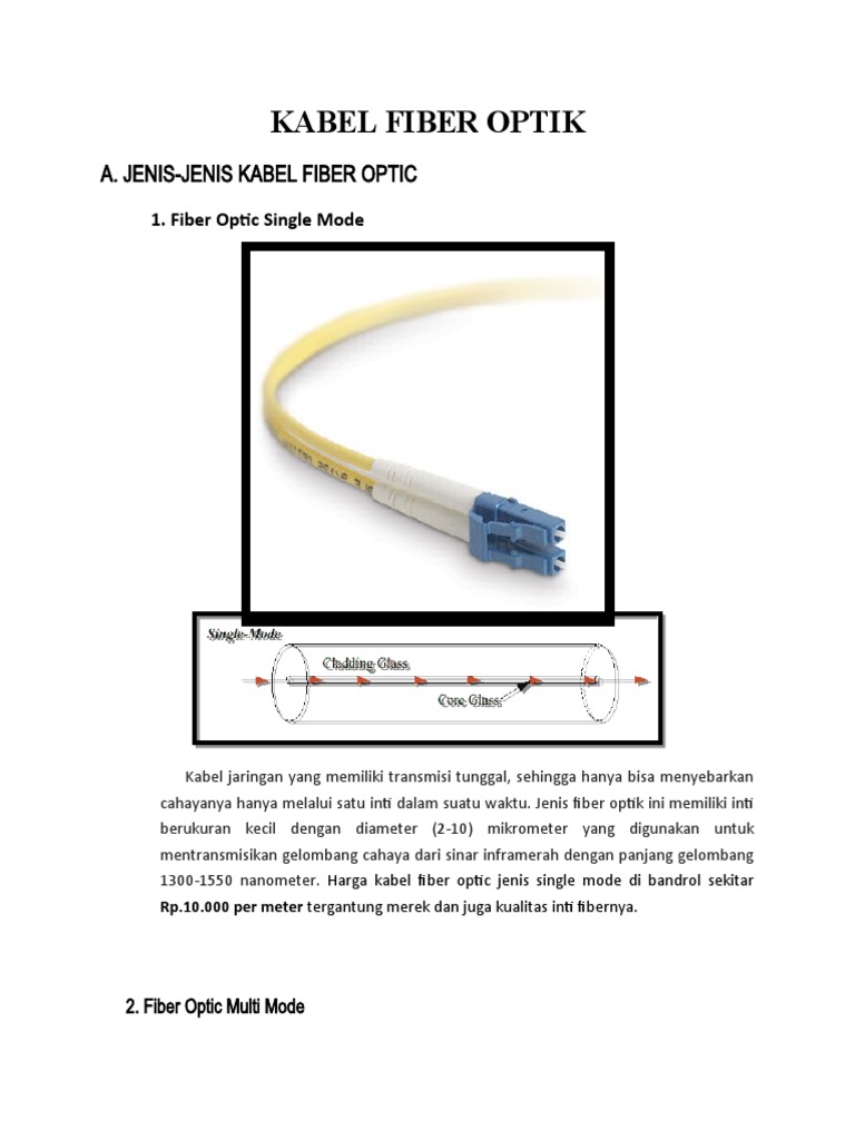 Jenis dan Harga Kabel Fiber Optik | PDF | Komputer | Teknologi & Rekayasa