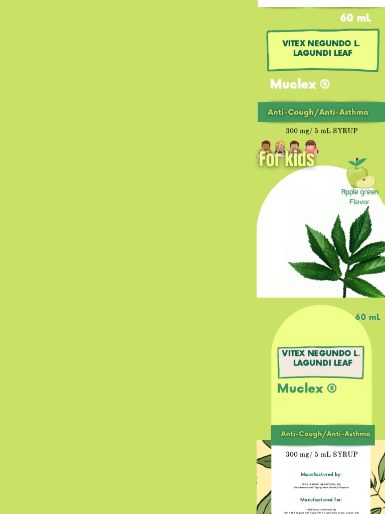 Muclex Muclex ® ®: 60 ML 60 ML | PDF | Diseases And Disorders | Drugs