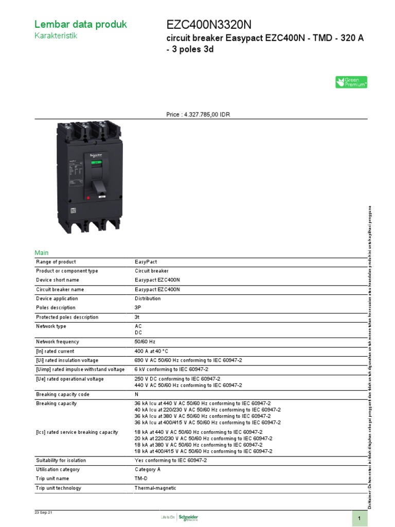 EasyPact EZC - EZC400N3320N | PDF | Alternating Current | Electronics