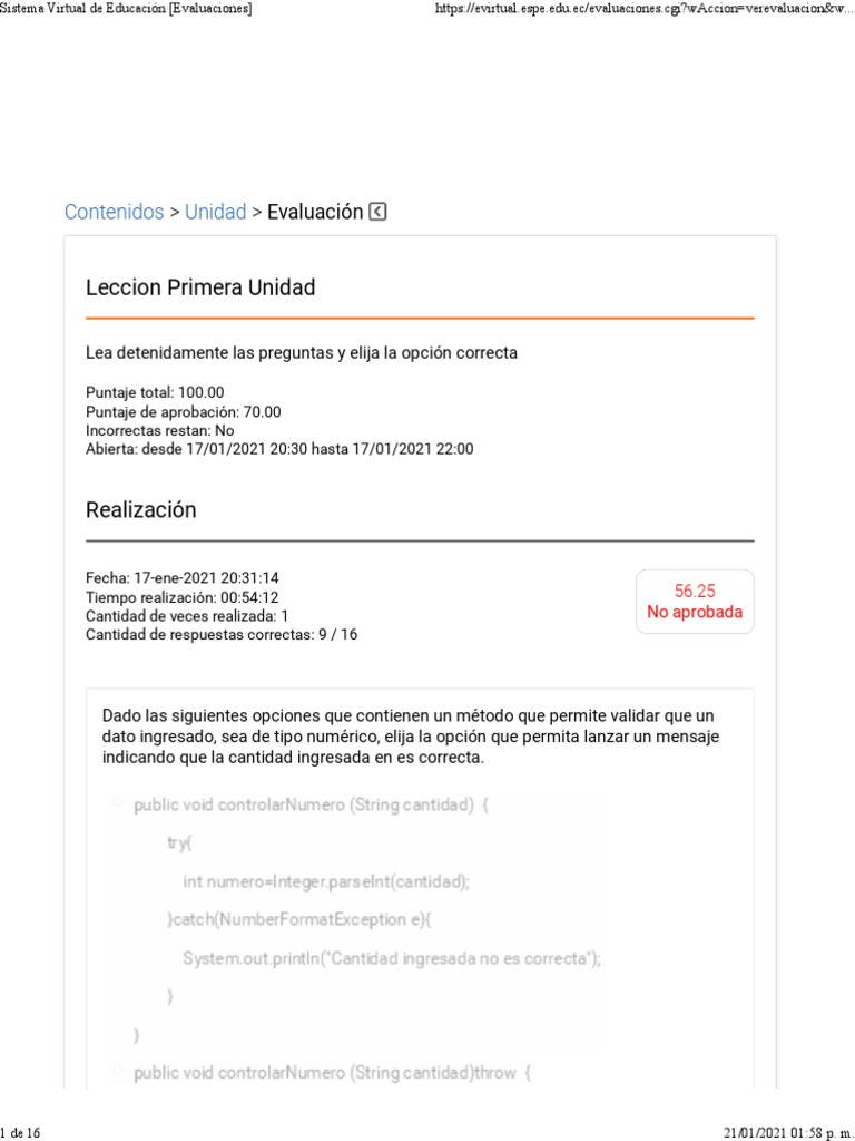 Evaluacion 1 | PDF | Java (lenguaje de programación) | Ingeniería Informática