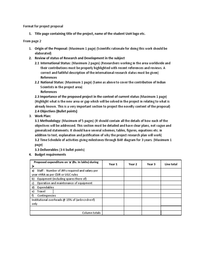 Project Proposal Format Guide | PDF | Materials Science | Applied And ...