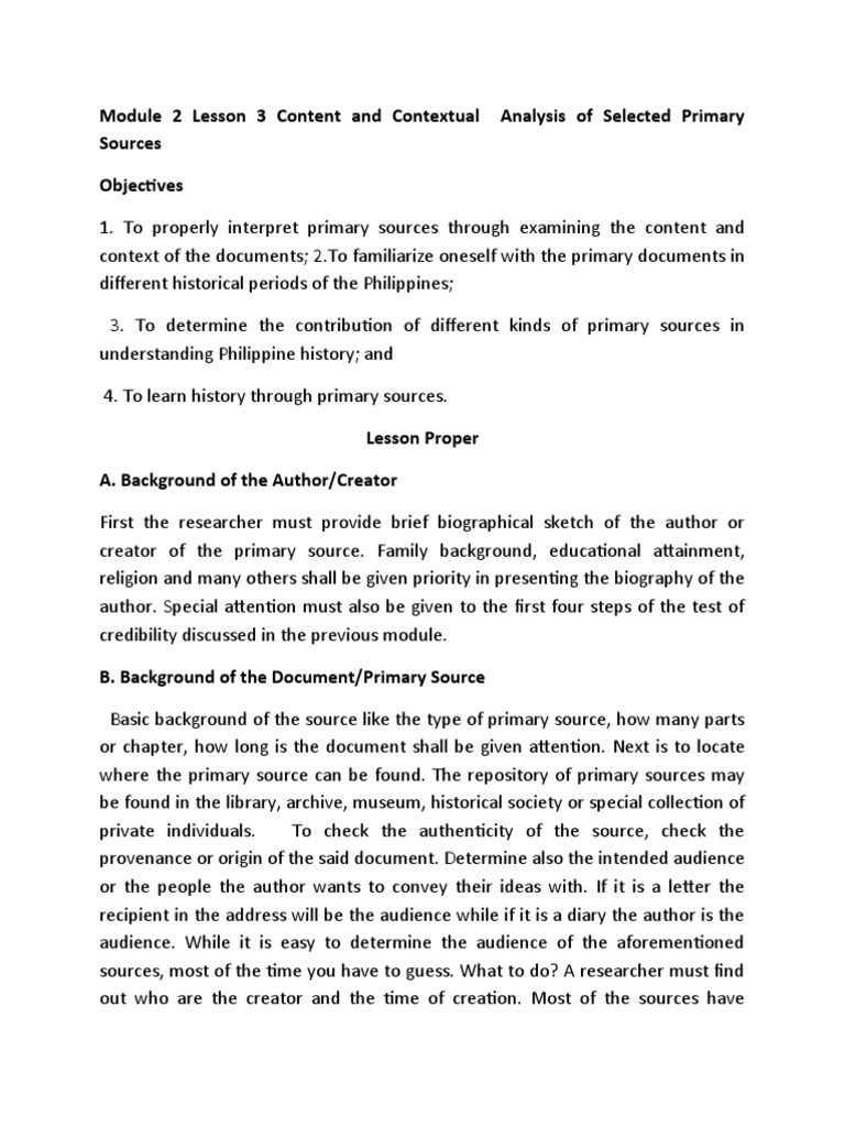 Analyzing Philippine Primary Sources | PDF | Philippines