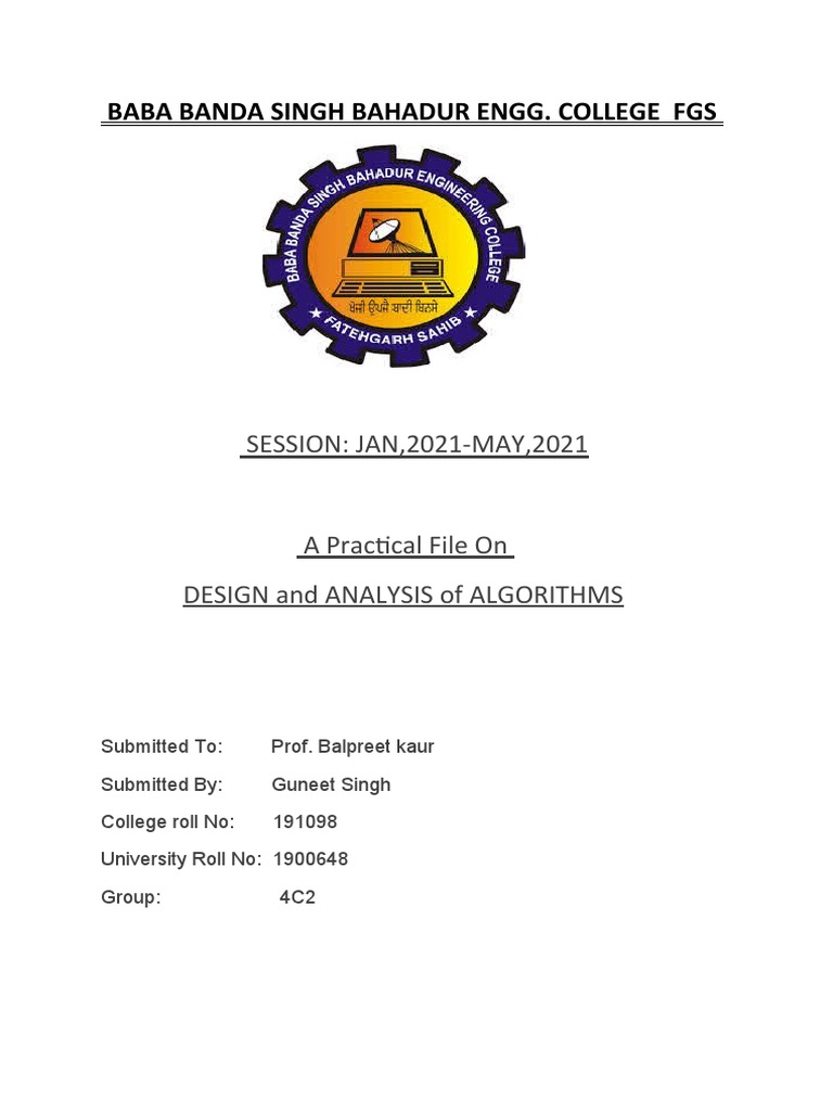 DAA Practical File - 1900648 | PDF | Queue (Abstract Data Type) | Computer Programming