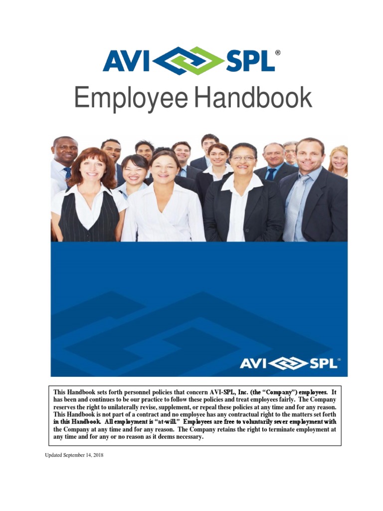 AVI-SPL Employee Handbook | PDF | Employment | Overtime