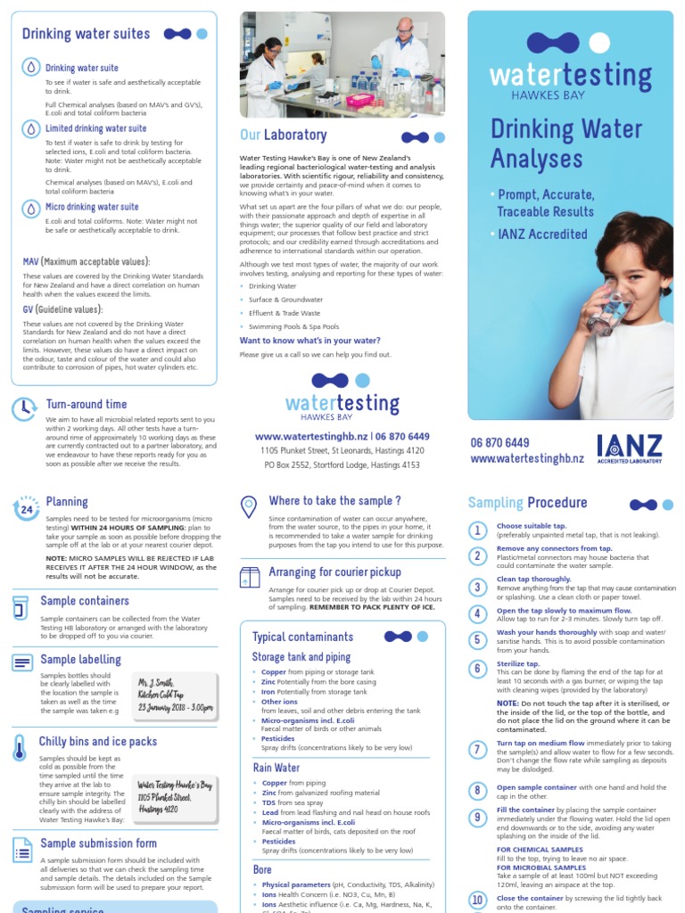 Drinking Water Analyses Brochure | Download Free PDF | Water | Drinking ...