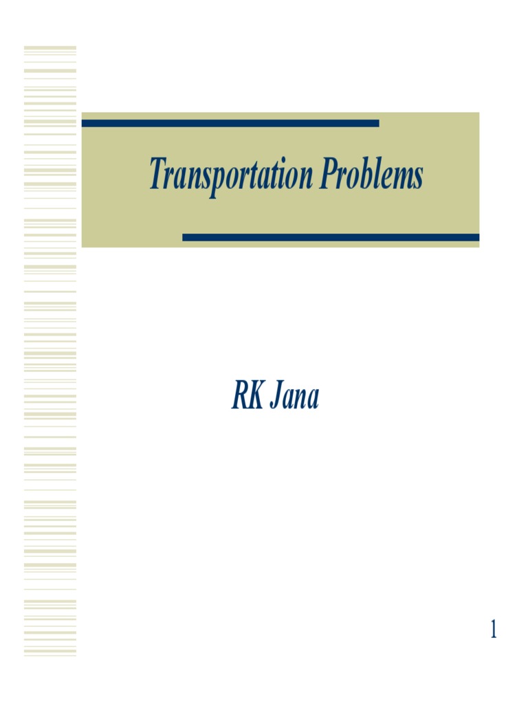 Session 10-11 Transportation Problems | PDF | Mathematical Optimization ...