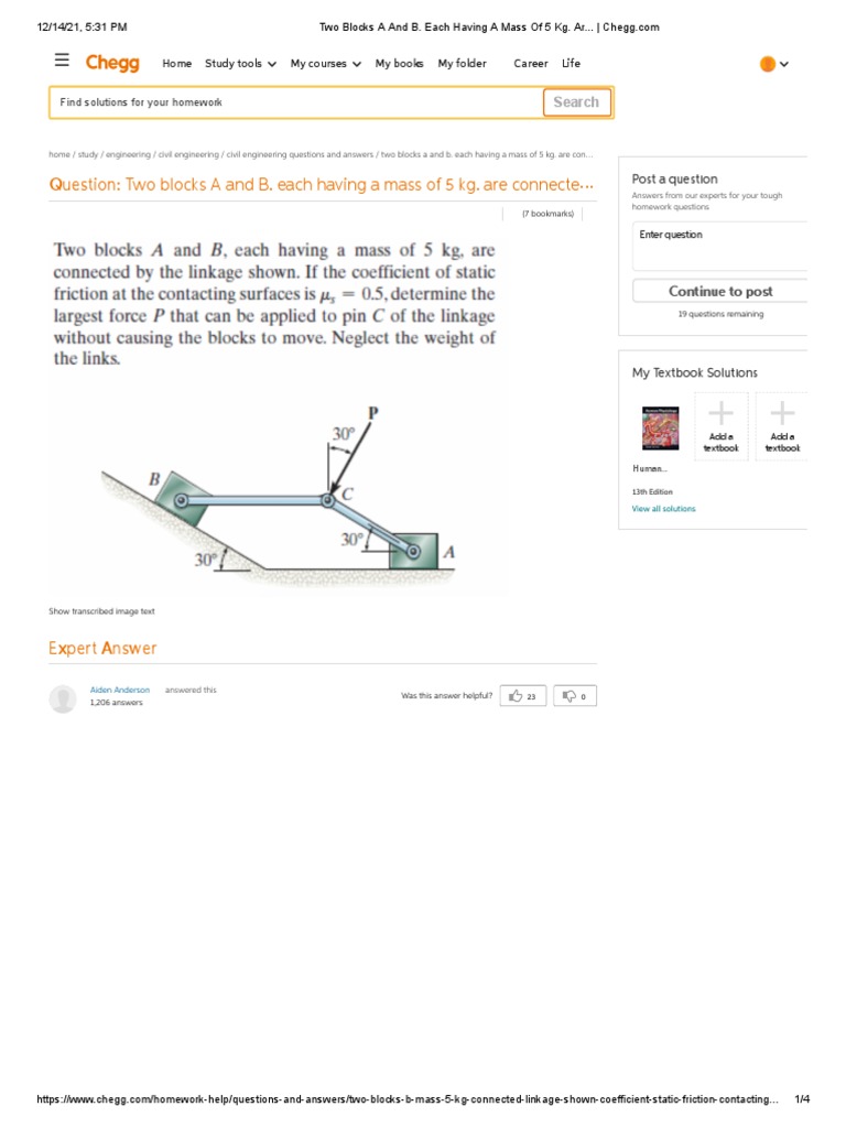 Friction Exercise Prob 17 | PDF | Friction | Force