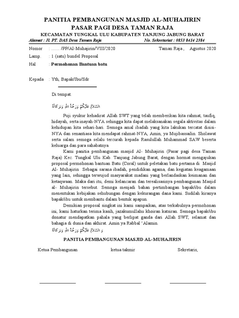 Contoh Proposal Masjid 1 | PDF