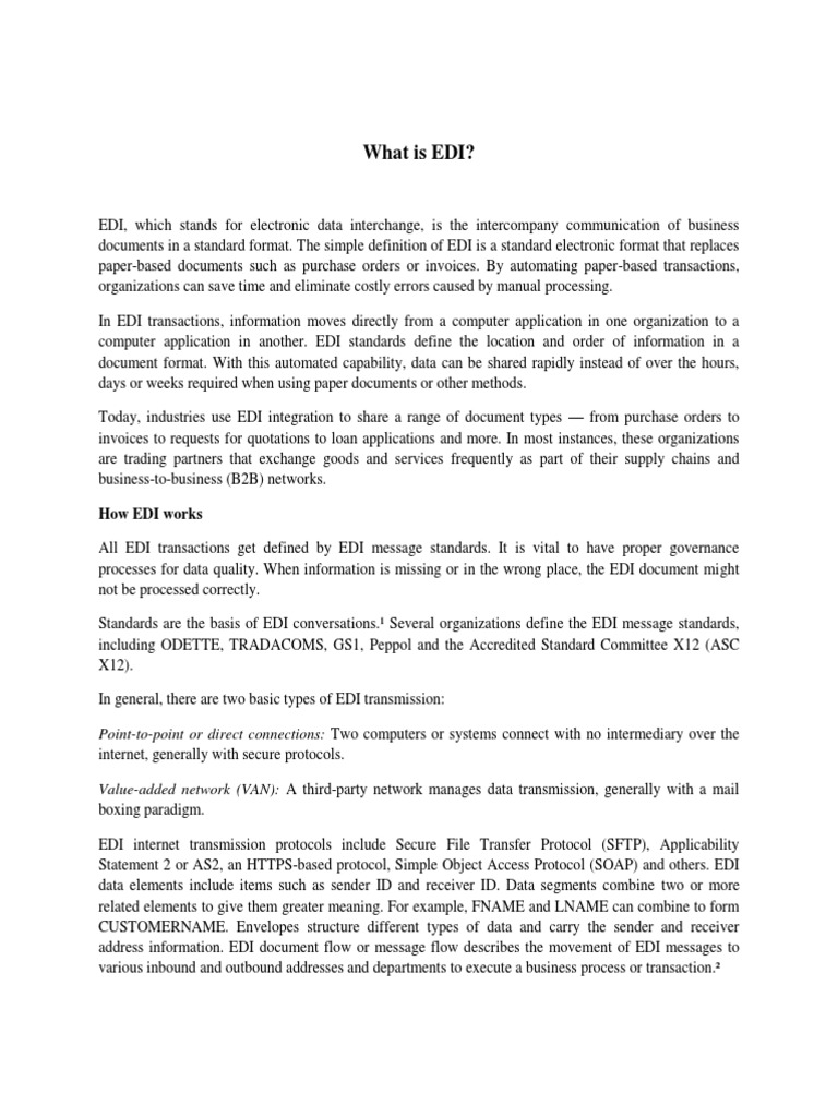 What Is EDI | PDF | Electronic Data Interchange | Computing