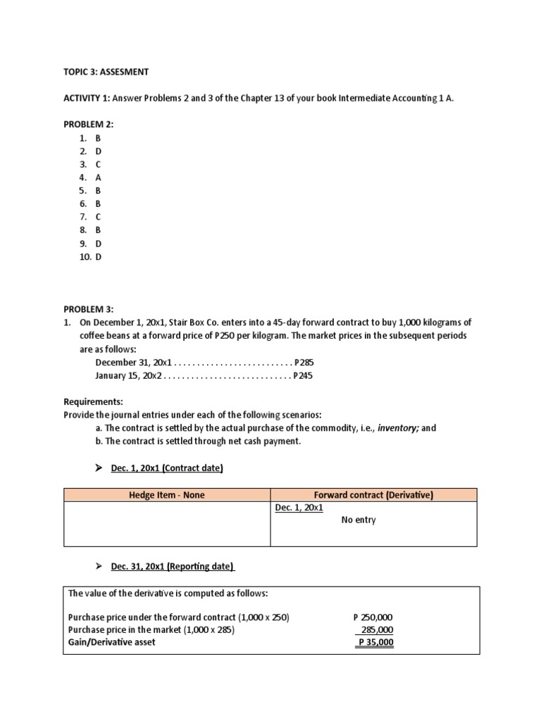 Topic 3: Assesment ACTIVITY 1: Answer Problems 2 and 3 of The Chapter ...