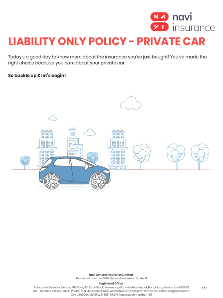 Liability Only Policy - Private Car | PDF | Insurance