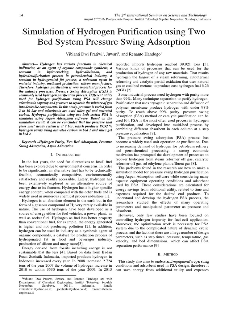H2 Psa | PDF | Adsorption | Hydrogen