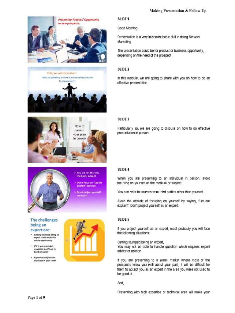 Module #3 - Making Presentation & Follow Up Script | PDF | Expert | Cognition