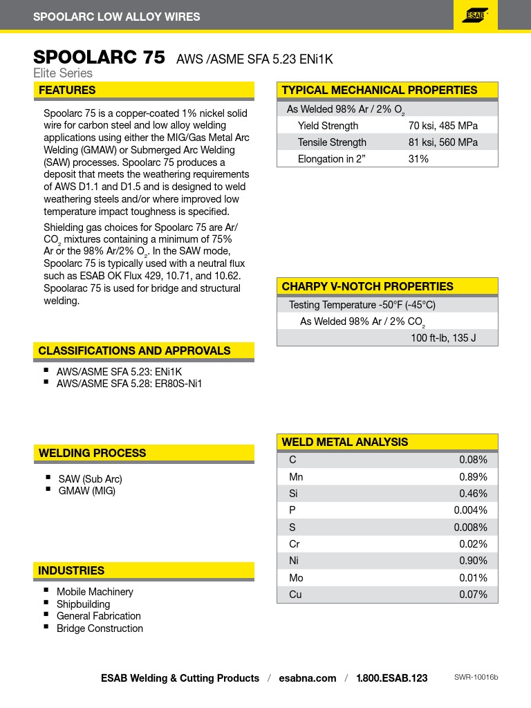 Spoolarc 75: Elite Series | PDF | Construction | Welding