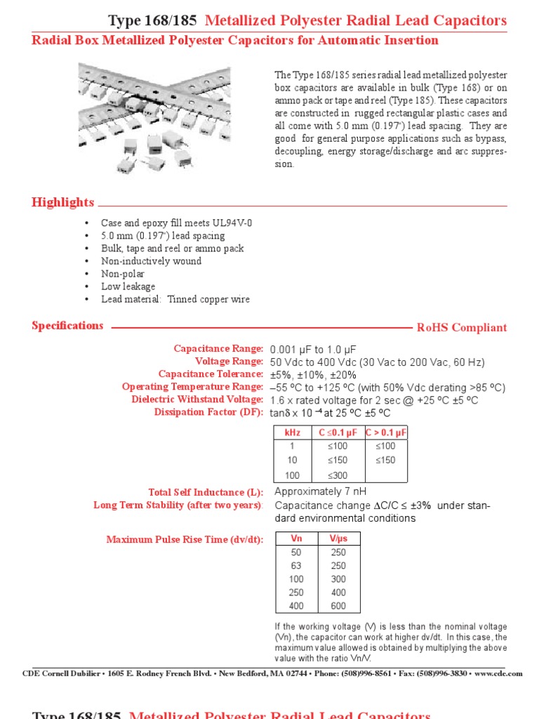 Capacitor 104j63 | PDF | Capacitor | Components