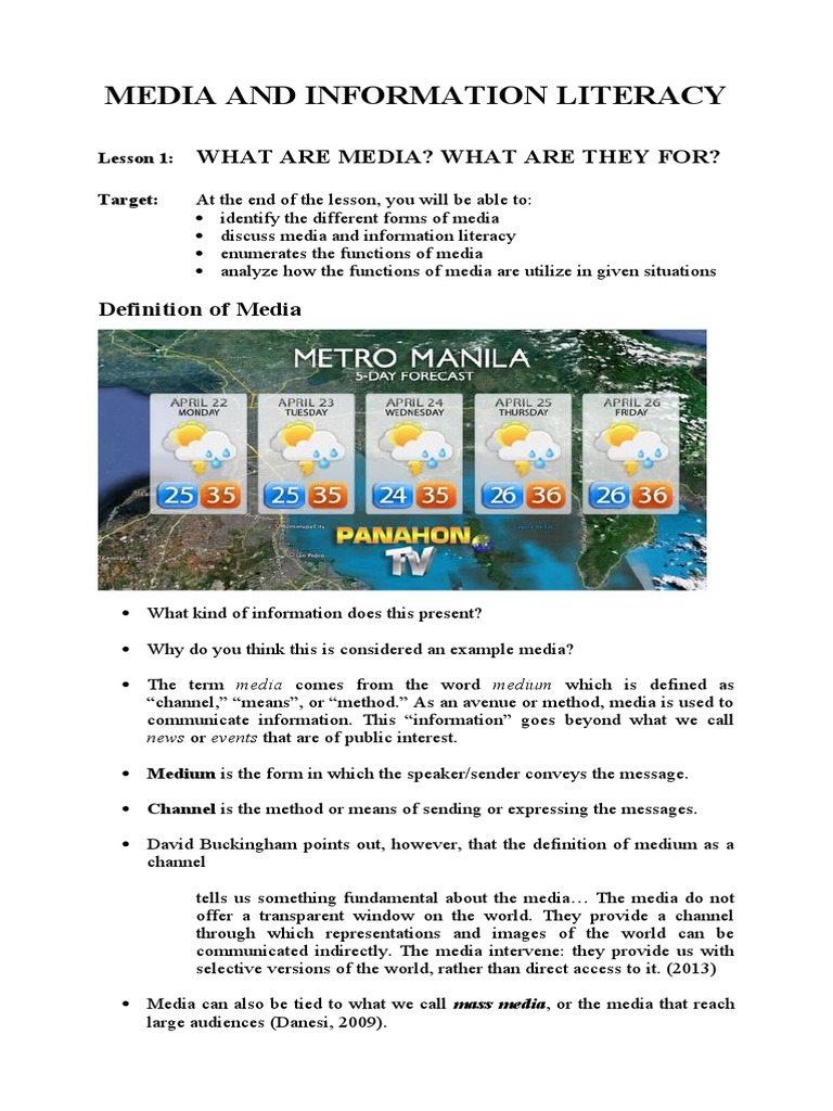 Understanding Media and Its Functions | PDF | Mass Media | Information