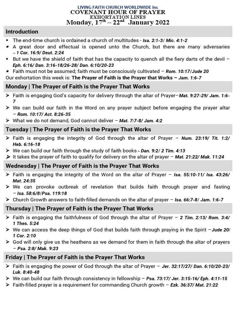 CHOP Exhortation Line - (HM) (Week 2) | PDF | Jesus In Islam | Prayer