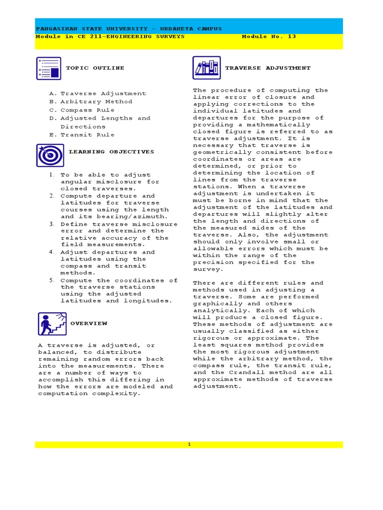 Module 13 Compass And Transit Rule Pdf Surveying Compass
