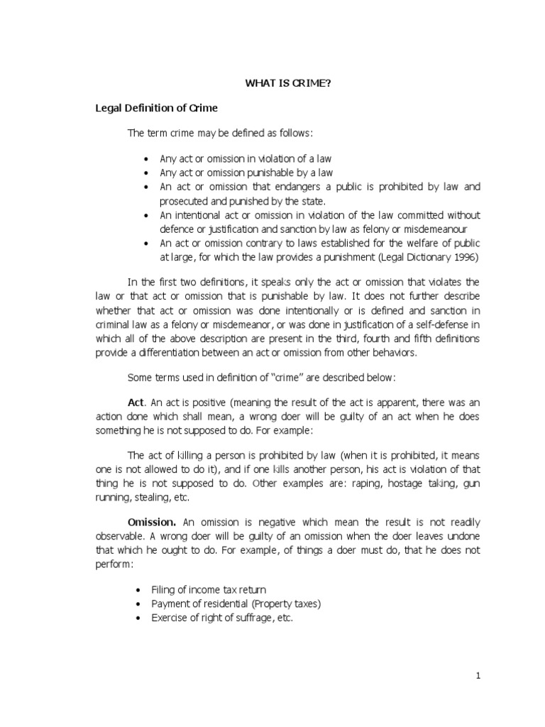 An In-Depth Exploration of the Legal Definition and Anatomy of Crime ...