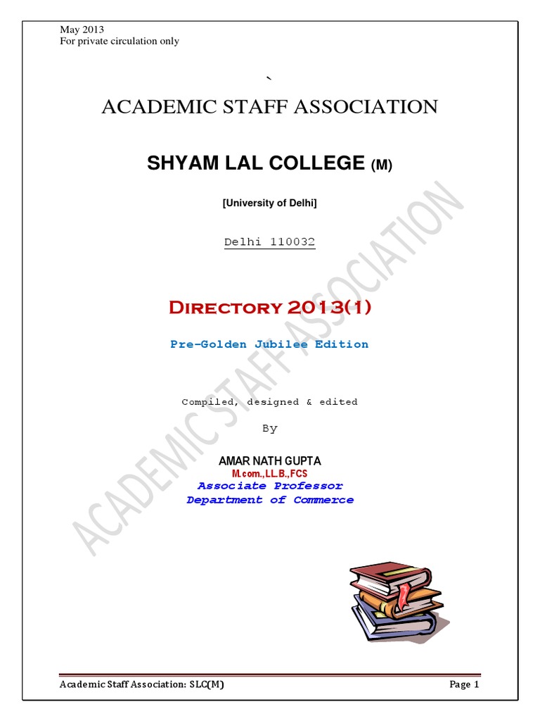 ' Academic Staff Association: Shyam Lal College | PDF