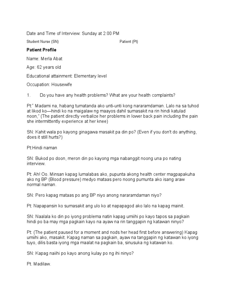 Interview An Older Person To Find Out About His | PDF