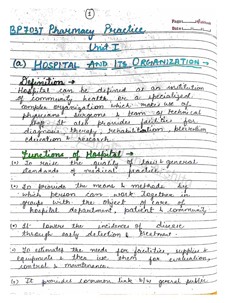 Pharmacy Practice Unit 1 | PDF