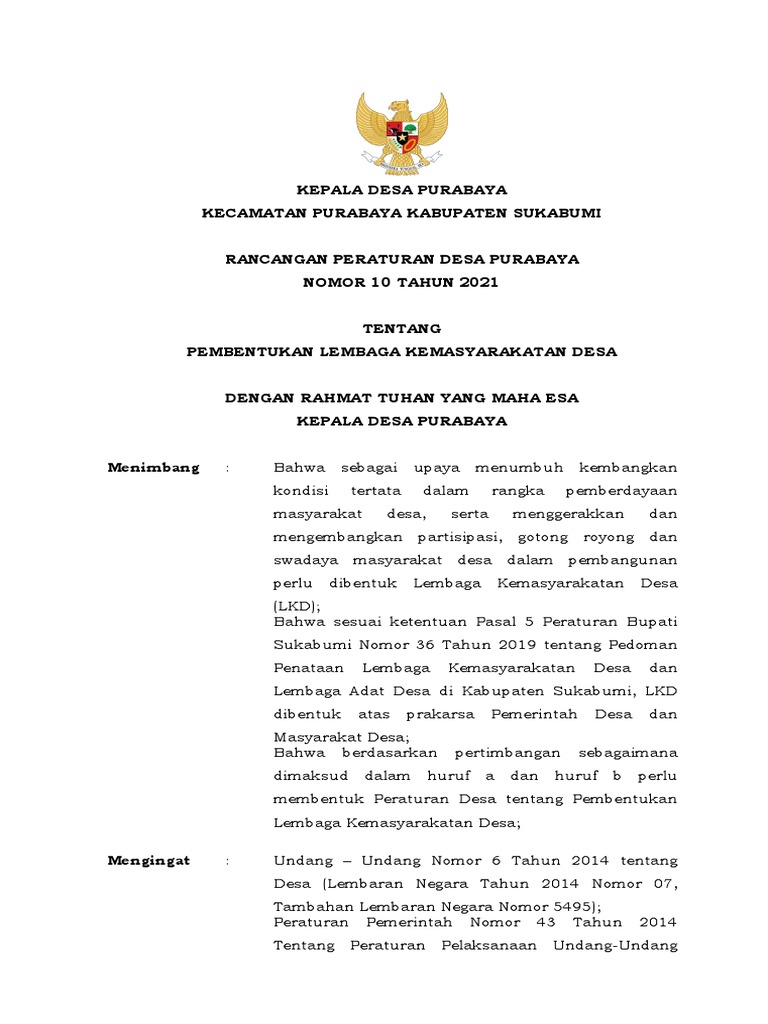 Draf Perdes LKD 2021 | PDF