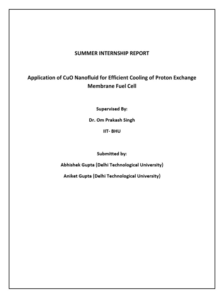Summer Internship Report: Supervised By: Dr. Om Prakash Singh Iit-Bhu ...