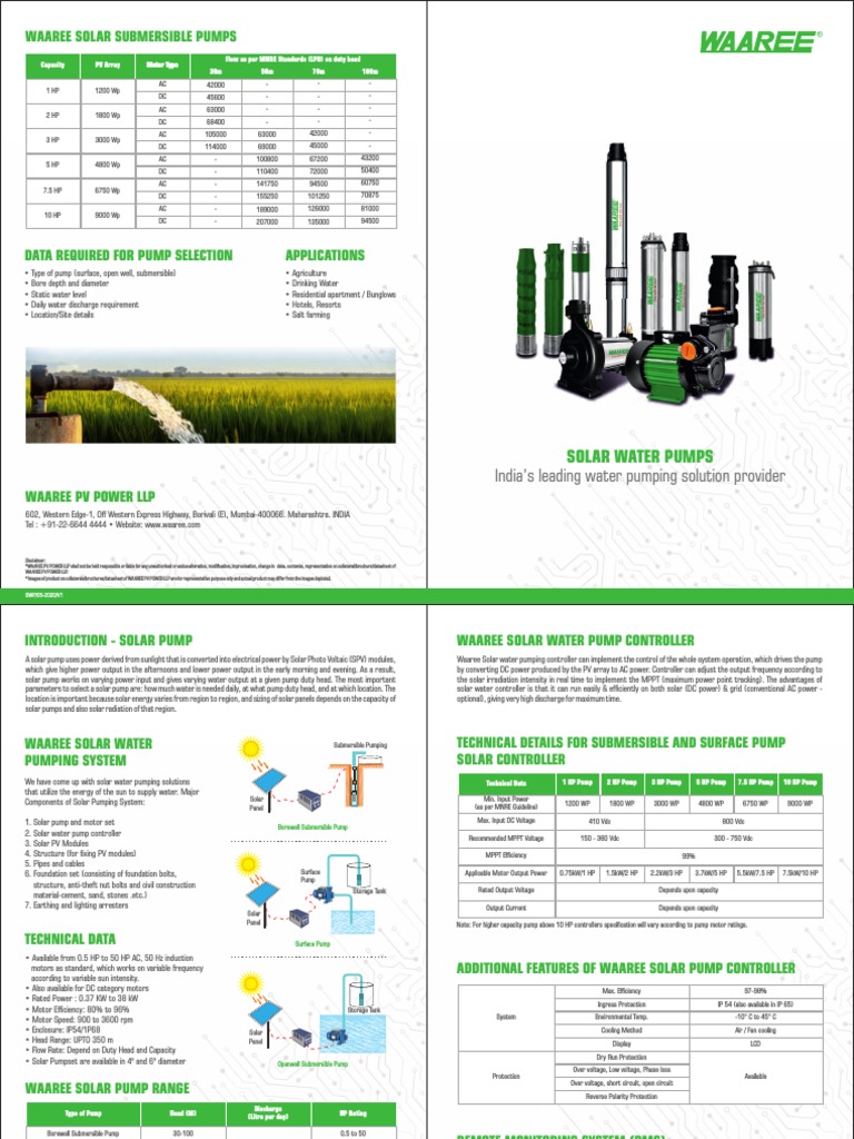 Waaree Solar Submersible Pumps: India's Leading Water Pumping Solution ...