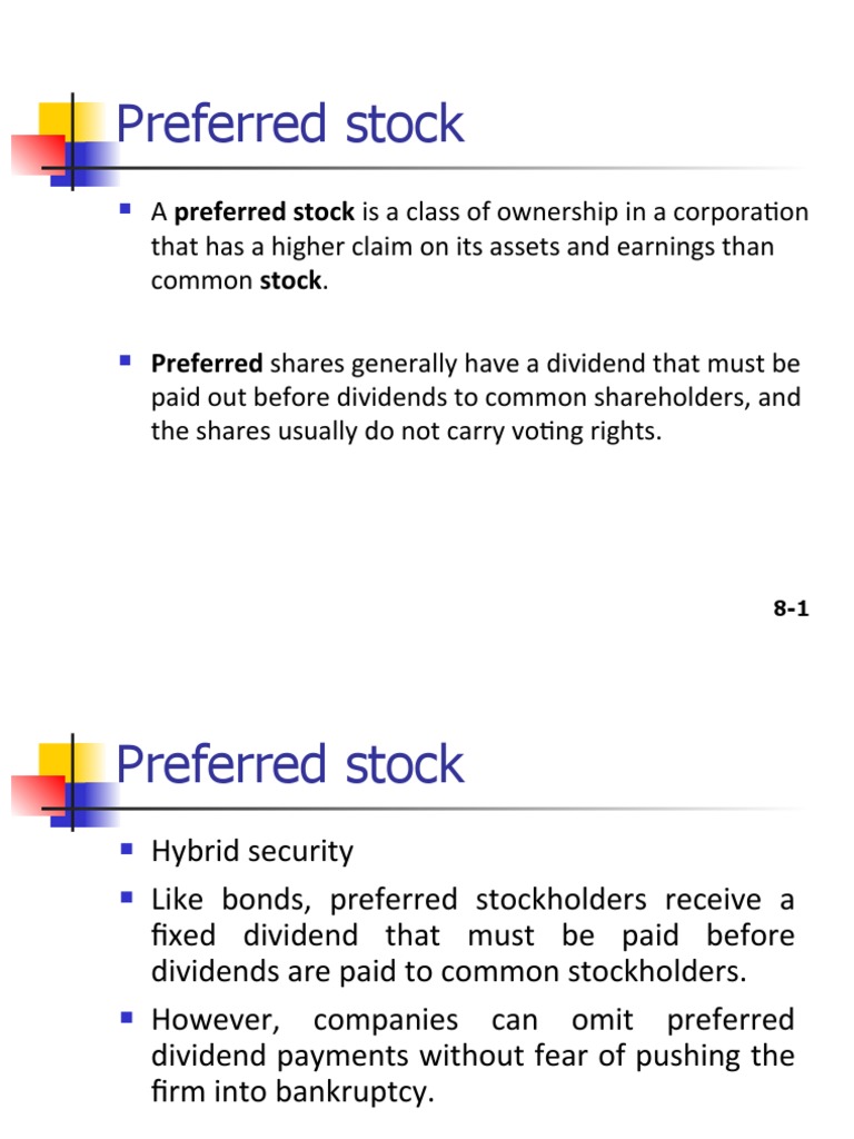 Understanding Preferred Stock Types and EMH | PDF | Stocks | Preferred ...