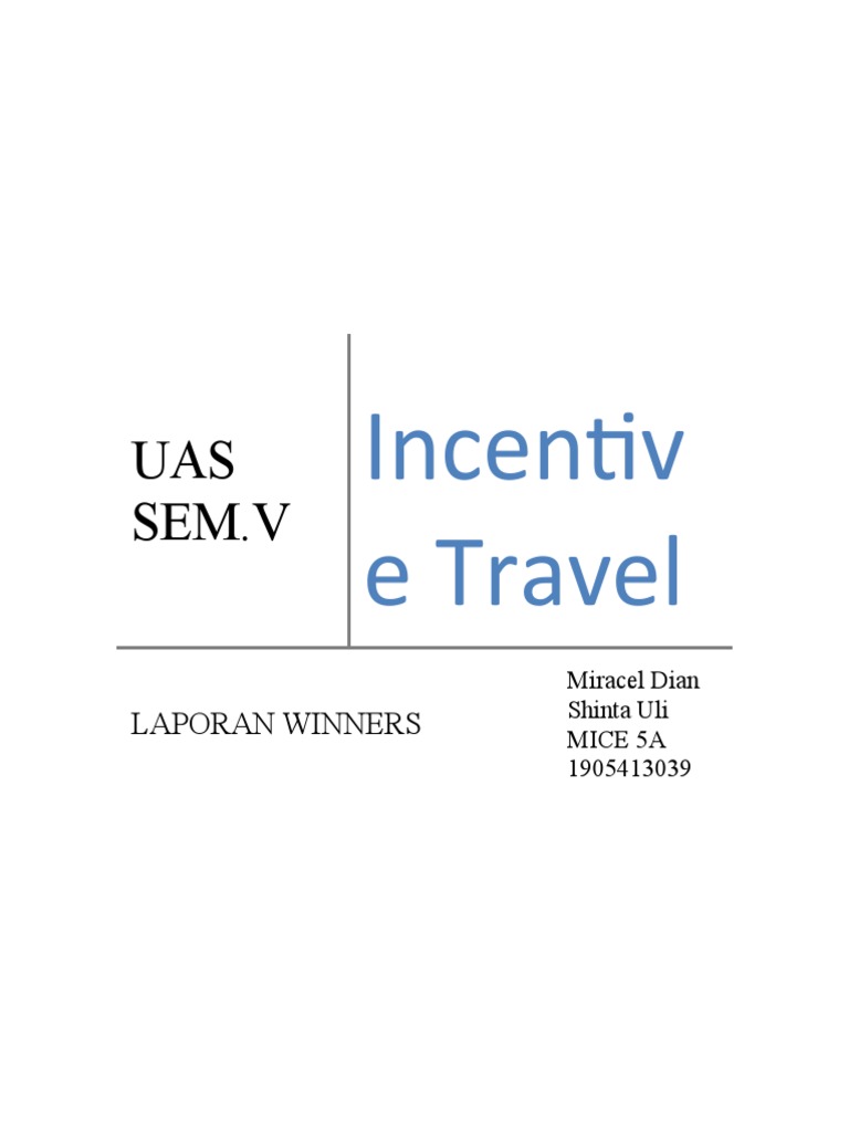 Laporan Incentive Travel | PDF