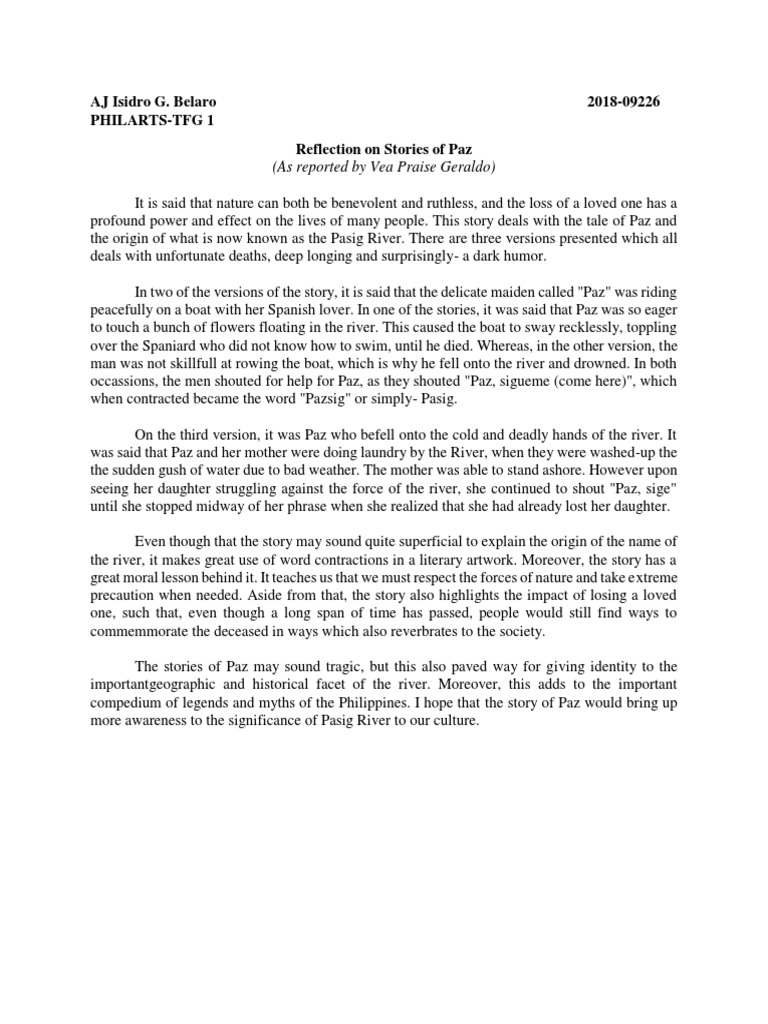 Reflection Paper 5 - Belaro | PDF | Poetry | General Fiction