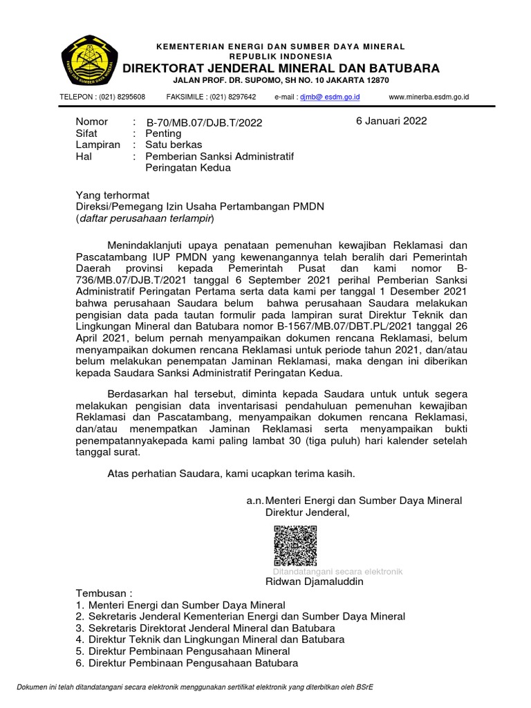 Surat DJP SP 2 Database Reklamasi Tahap 2 | PDF