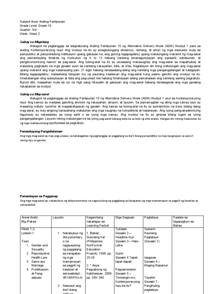 Learning Packet - Teachers Guide | PDF