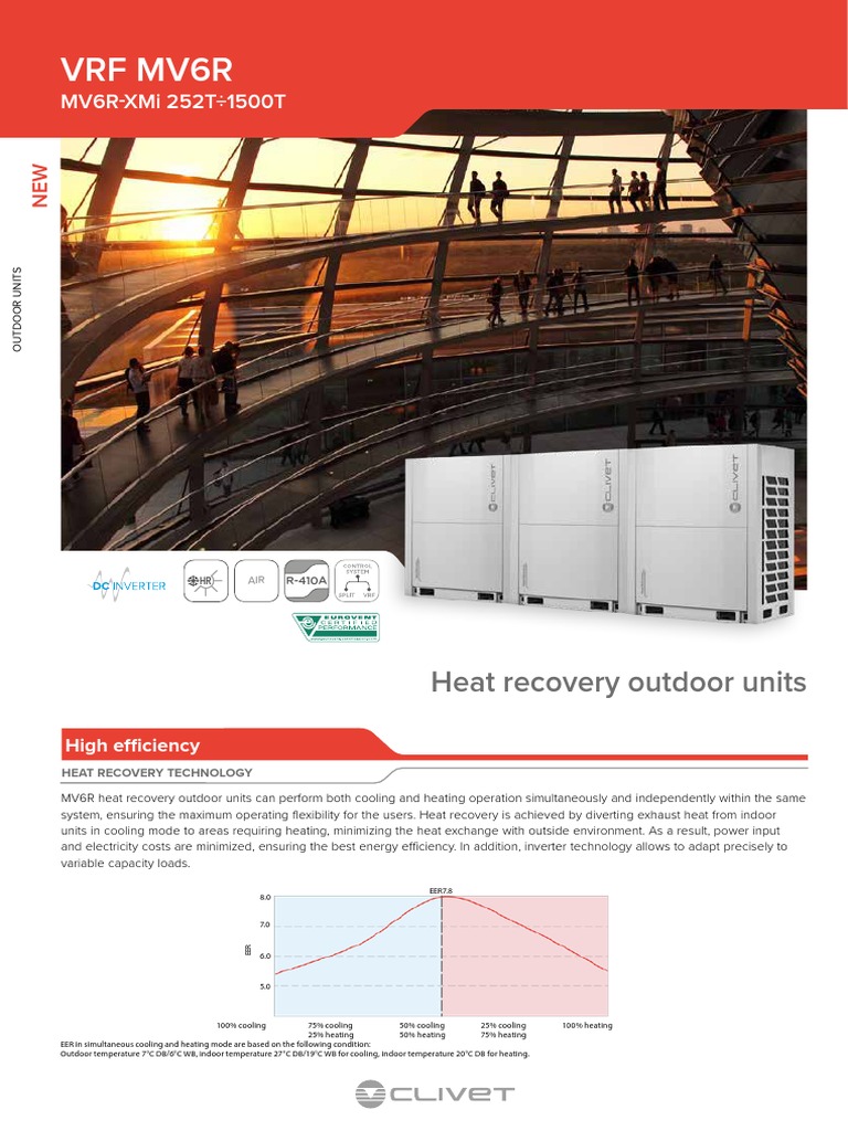 VRF Mv6R: Heat Recovery Outdoor Units | PDF | Heat Exchanger | Power ...
