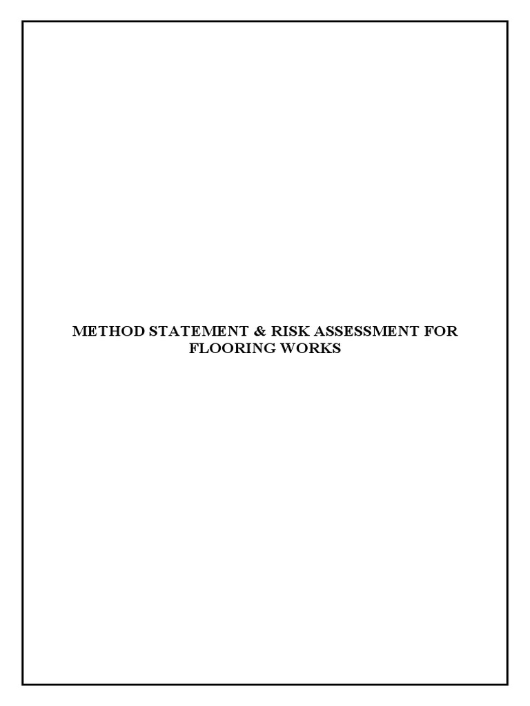 Flooring Works Method Statement | PDF | Flooring | Tile