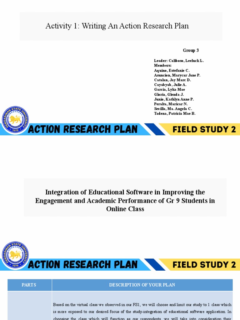 Activity 1: Writing An Action Research Plan: Group 3 | PDF ...