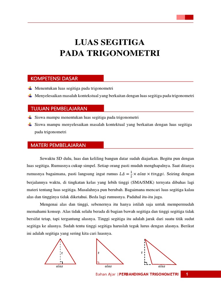 Luas Segitiga | PDF | Metode & Bahan Ajar | Griya & Taman