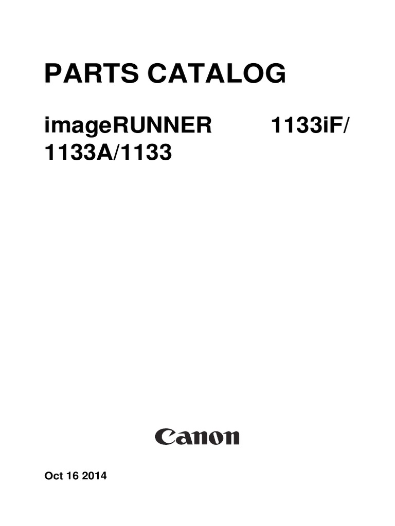 Parts Catalog: Imagerunner 1133if/ 1133A/1133 | PDF | Electrical ...