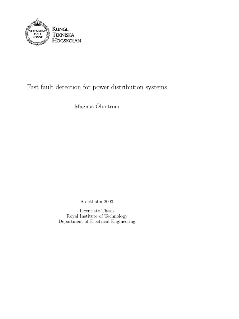 Fast Fault Detection For Power Distribution Systems | PDF | Fuse (Electrical) | Relay