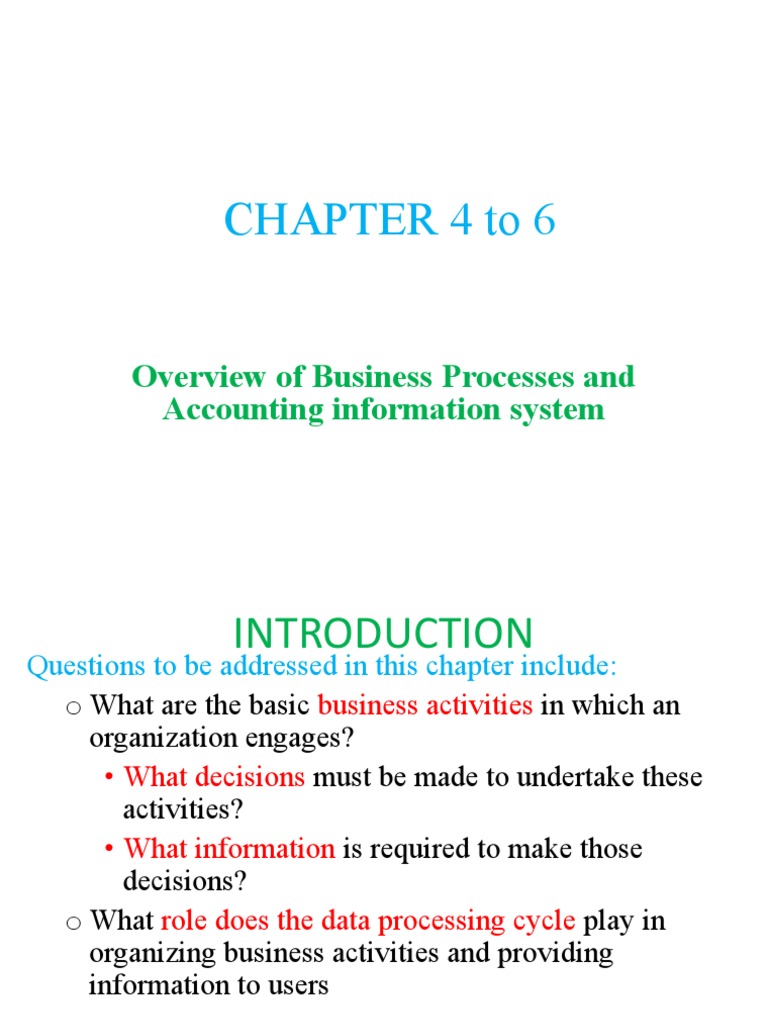 4 To 6 CH AIS (Business Process and AIS) | Download Free PDF ...