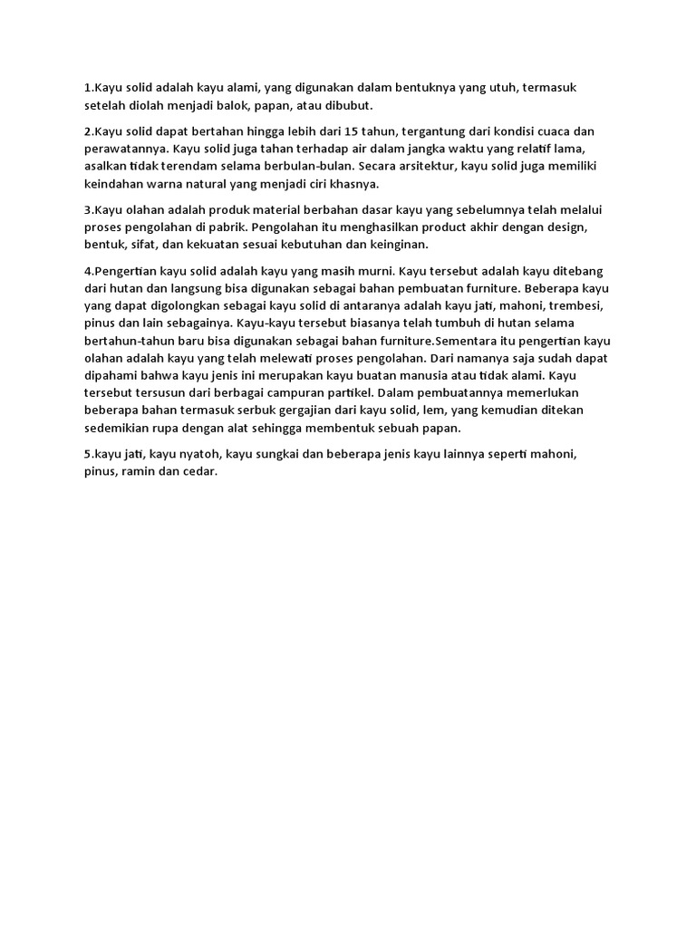 Pengertian dan Sifat Kayu Solid | PDF