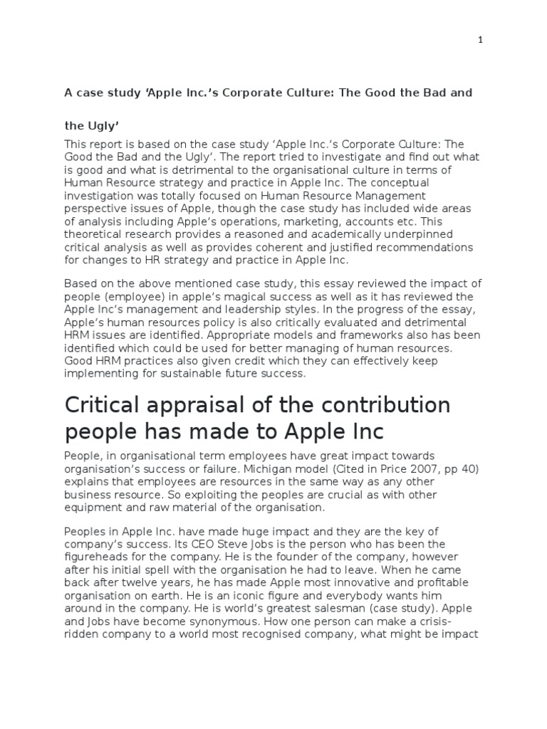 Apple Case Study | PDF | Human Resource Management | Employment