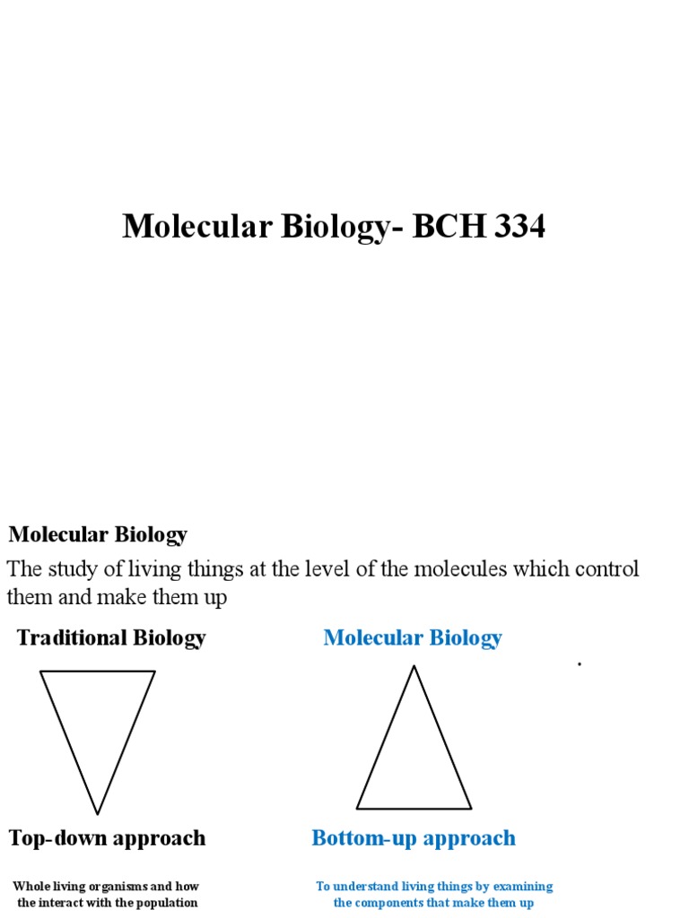 Introduction To Molecular Biology and History | PDF | Molecular Biology ...
